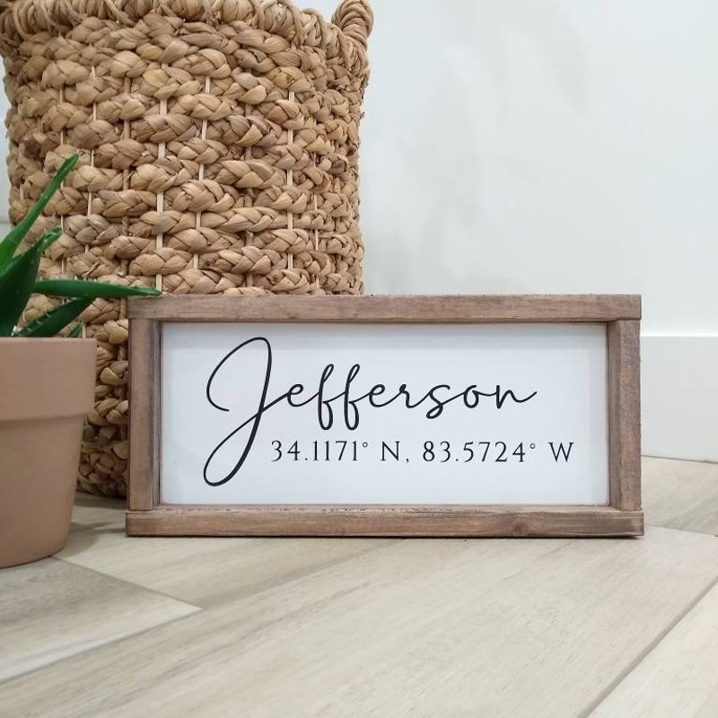 City Coordinates Sign - Etsy