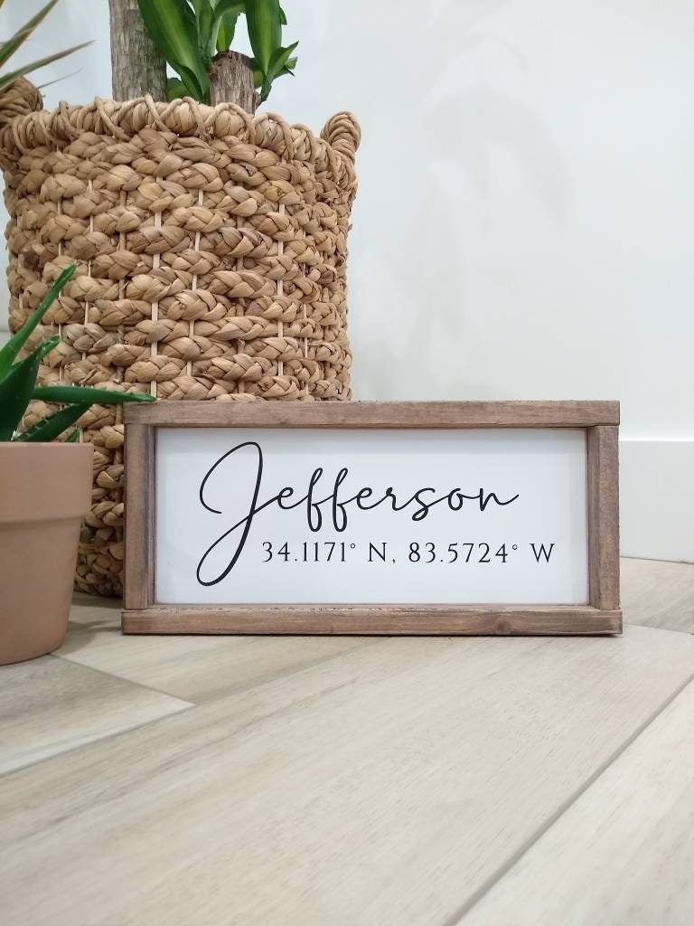 Custom Coordinates Sign Hometown Name Sign Family Address Coordinates ...