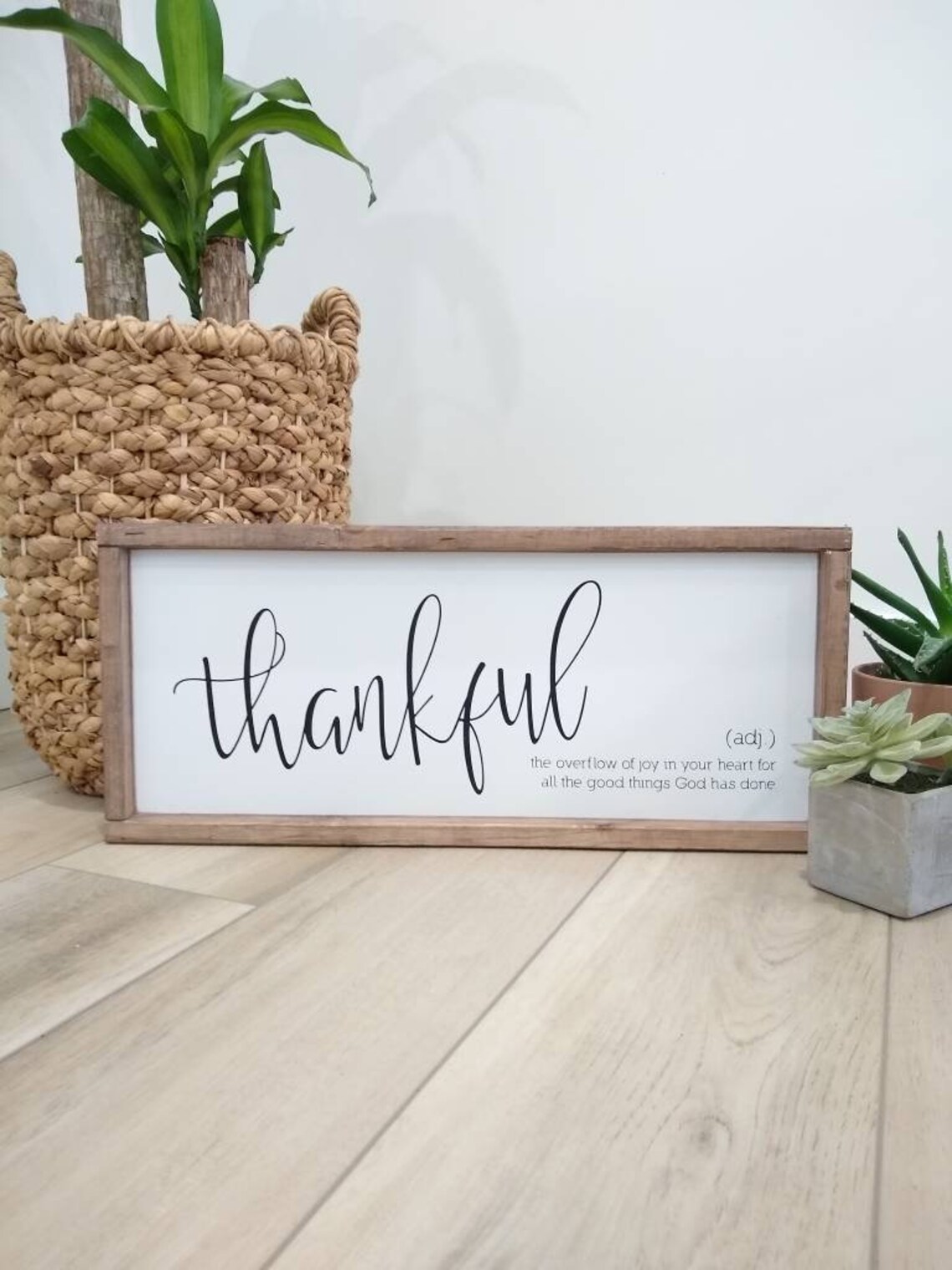 Thankful Sign Give Thanks Wooden Wall Decor Home Blessed | Etsy