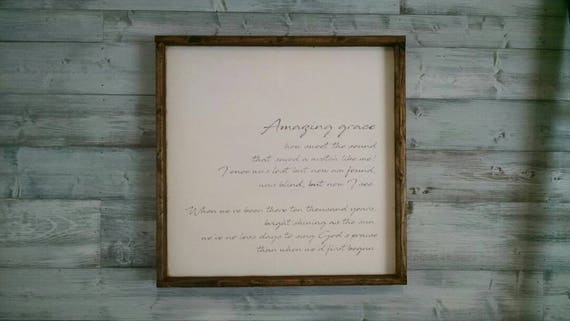 Amazing Grace Sign For Home Wall Art Decor Pastor Gift | Etsy