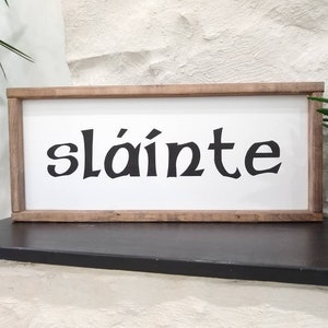 Sláinte Sign Pub Comhluadar Suaimhneas Wood Signs Irish Gaelic Ireland ...