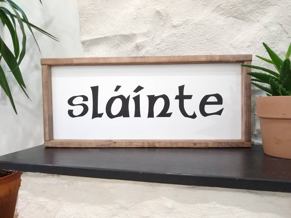 Sláinte Sign Pub Comhluadar Suaimhneas Wood Signs Irish Gaelic | Etsy