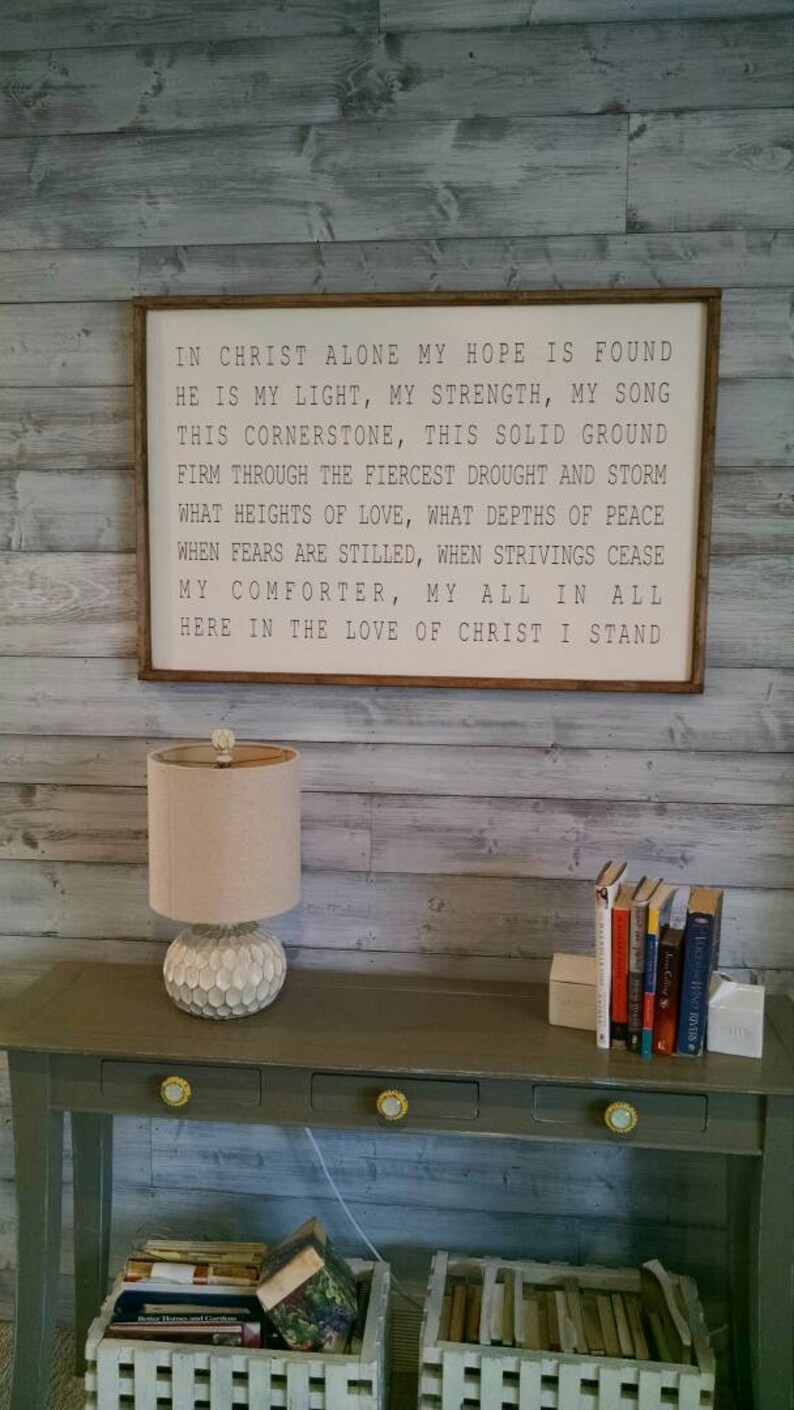 In Christ Alone Verse Large Wood Sign Painted Scripture | Etsy