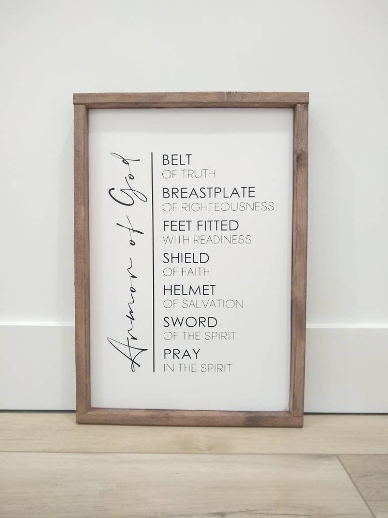 Armor of God Sign Armour of God Verse Bible Scripture Kid | Etsy