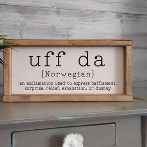 Uff Da Sign Norway Gift Norwegian Sign Scandinavian Home Decor Viking ...