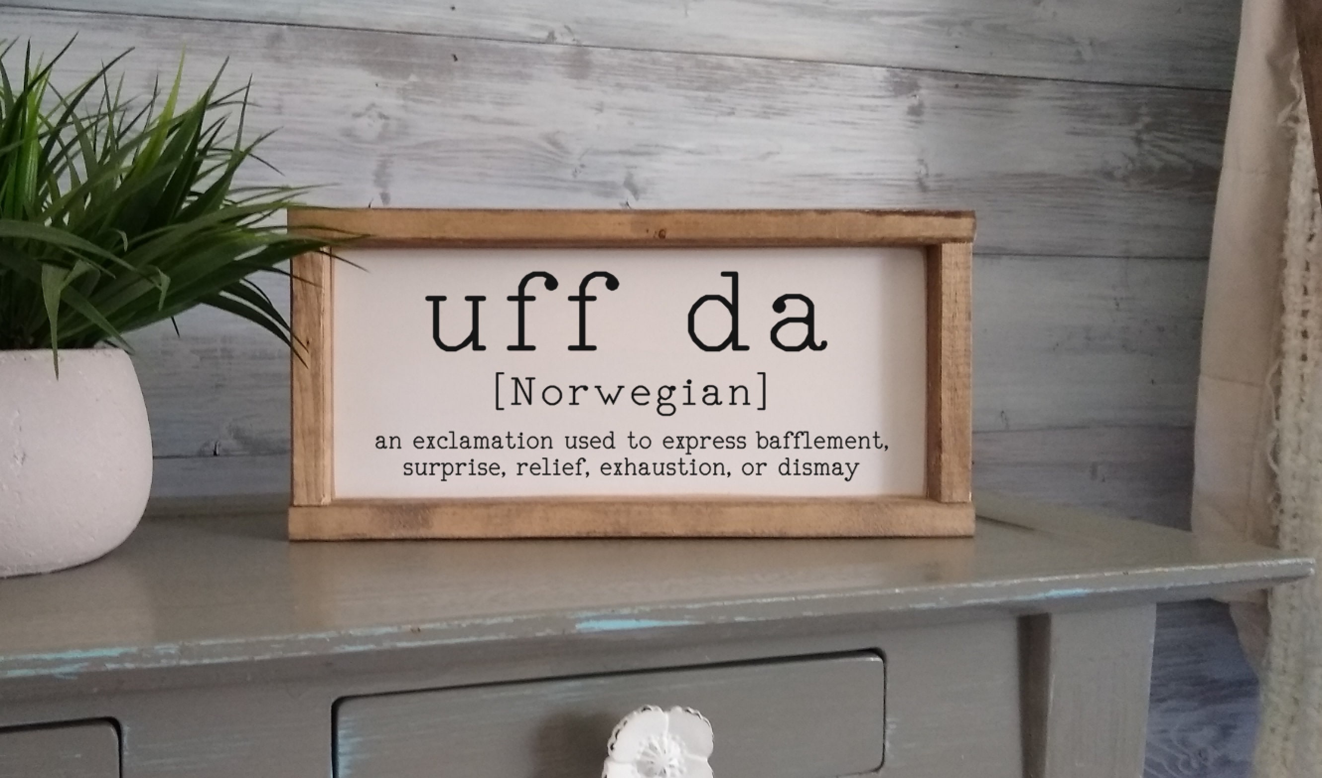 Uff Da Sign Norway Gift Christmas Gift Norwegian Sign For Home | Etsy