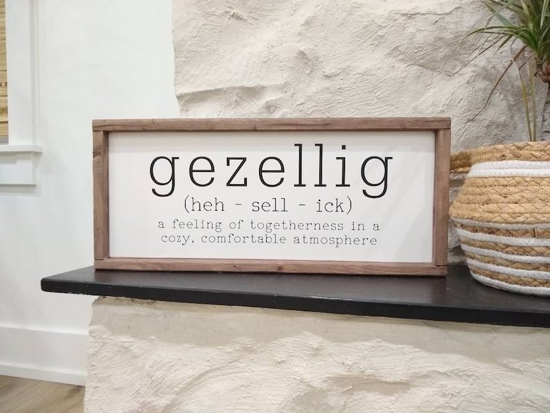 Gezellig Sign Dutch Gift Wooden Sign Gezellig Cultural Wall | Etsy