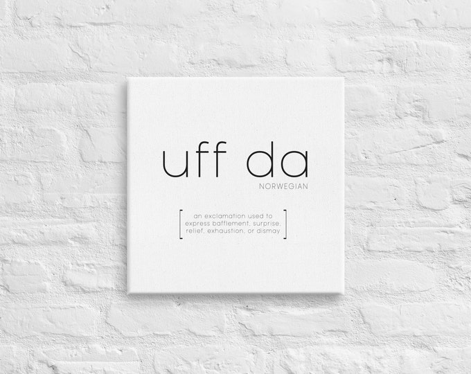 Uff Da Definition Print Norwegian Home Decor Midwest Funny Dictionary ...
