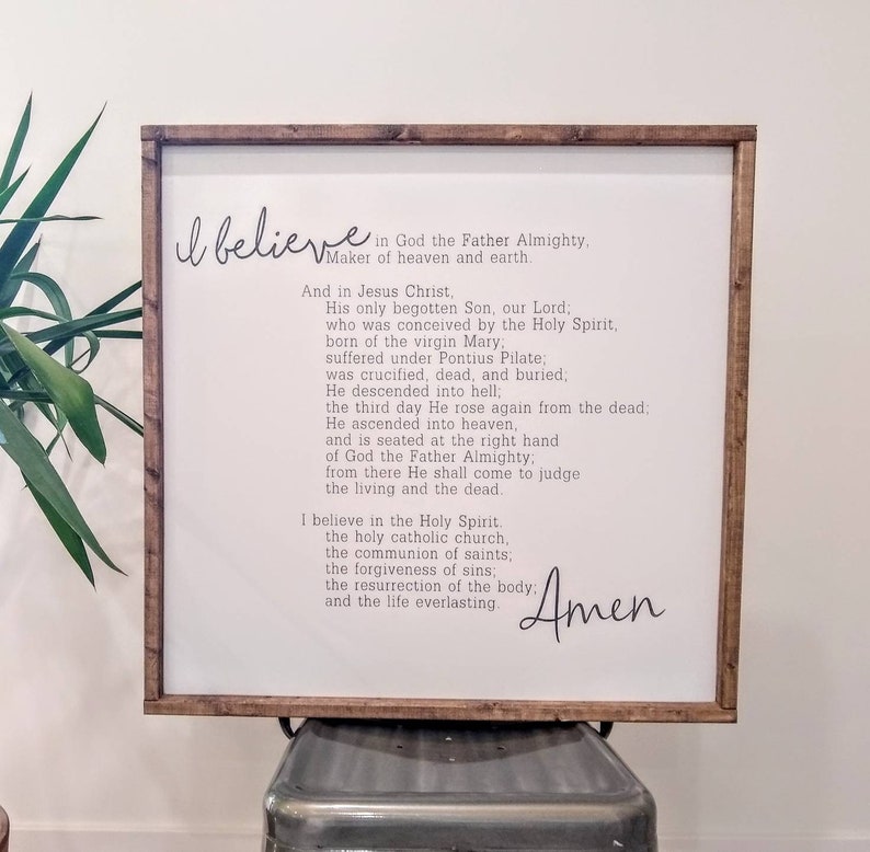 Apostles' Creed Sign Bible Verse sign Church Art Pastor | Etsy