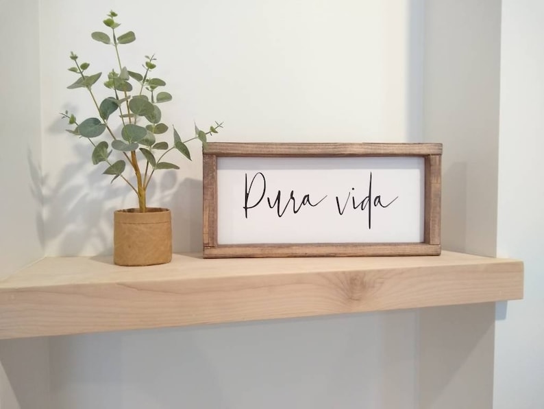 Pura Vida Sign Costa Rican Español Travel Decor Spanish Mexican Spain ...
