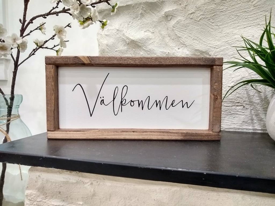 Välkommen Sign Swedish Gift Welcome Home Decor Scandinavian Friend Gift ...