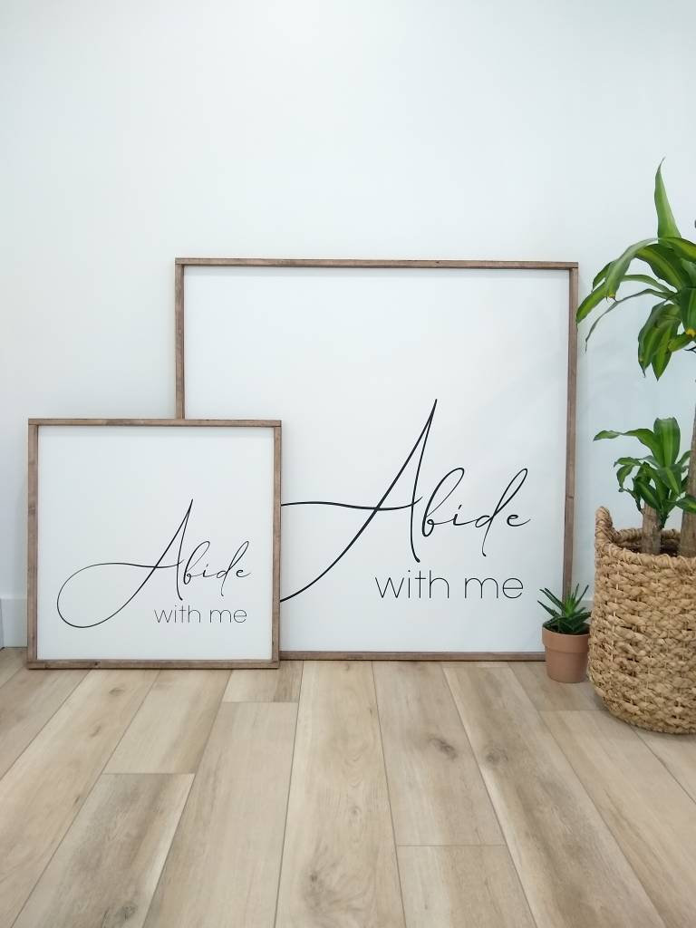Abide With Me Sign Abide Wall Art Large Wood Sign Hymn | Etsy