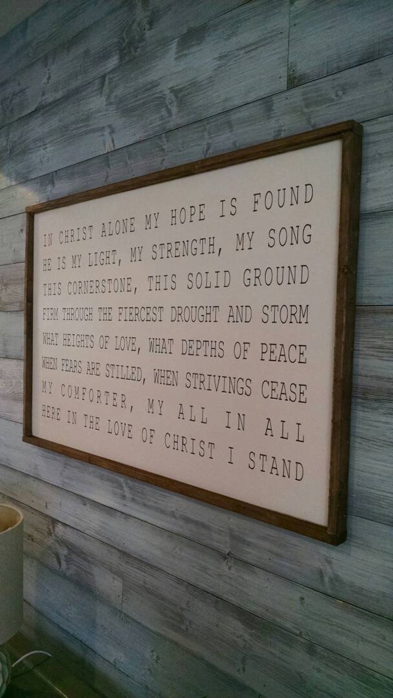 In Christ Alone Verse Large Wood Sign Painted Scripture | Etsy