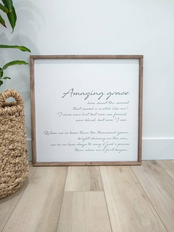 Amazing Grace Sign for Home Wall Art Decor Pastor Gift | Etsy