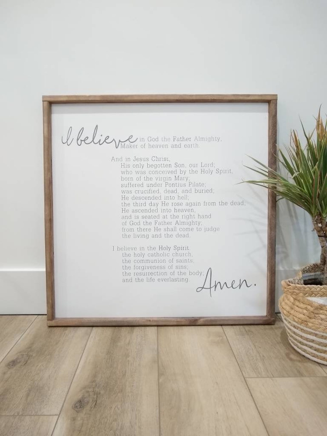 Apostles' Creed Sign Bible Verse Sign Church Art Pastor | Etsy