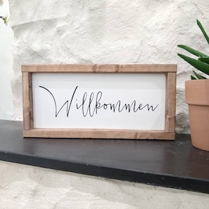 Germany Welcome Sign Willkommen German Gift Home Decor Wooden Sign ...