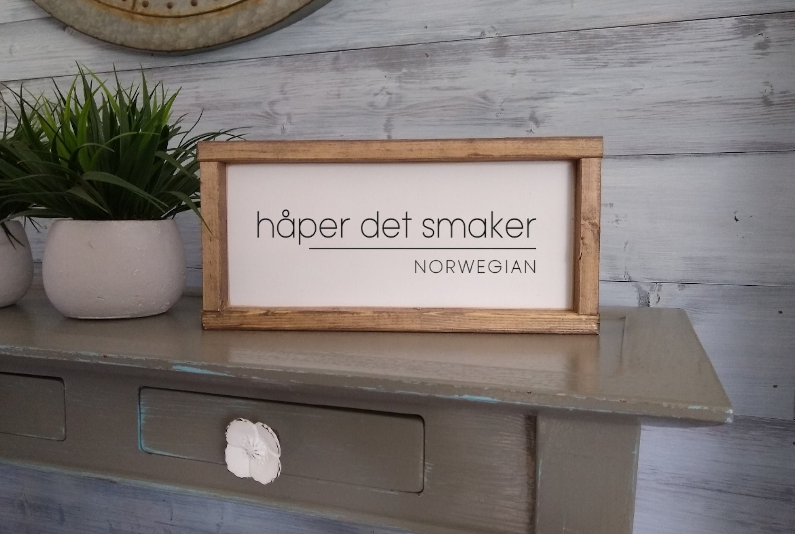 Norwegian Gift Håper Det Smaker Sign Haper Det Smaker | Etsy
