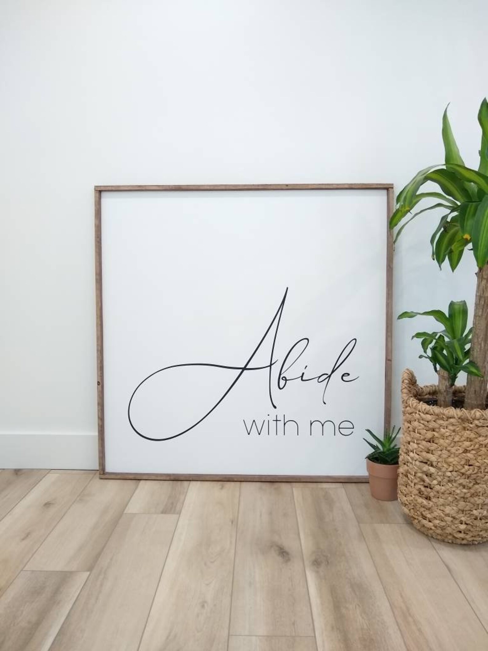 Abide With Me Sign Abide Wall Art Large Wood Sign Hymn | Etsy