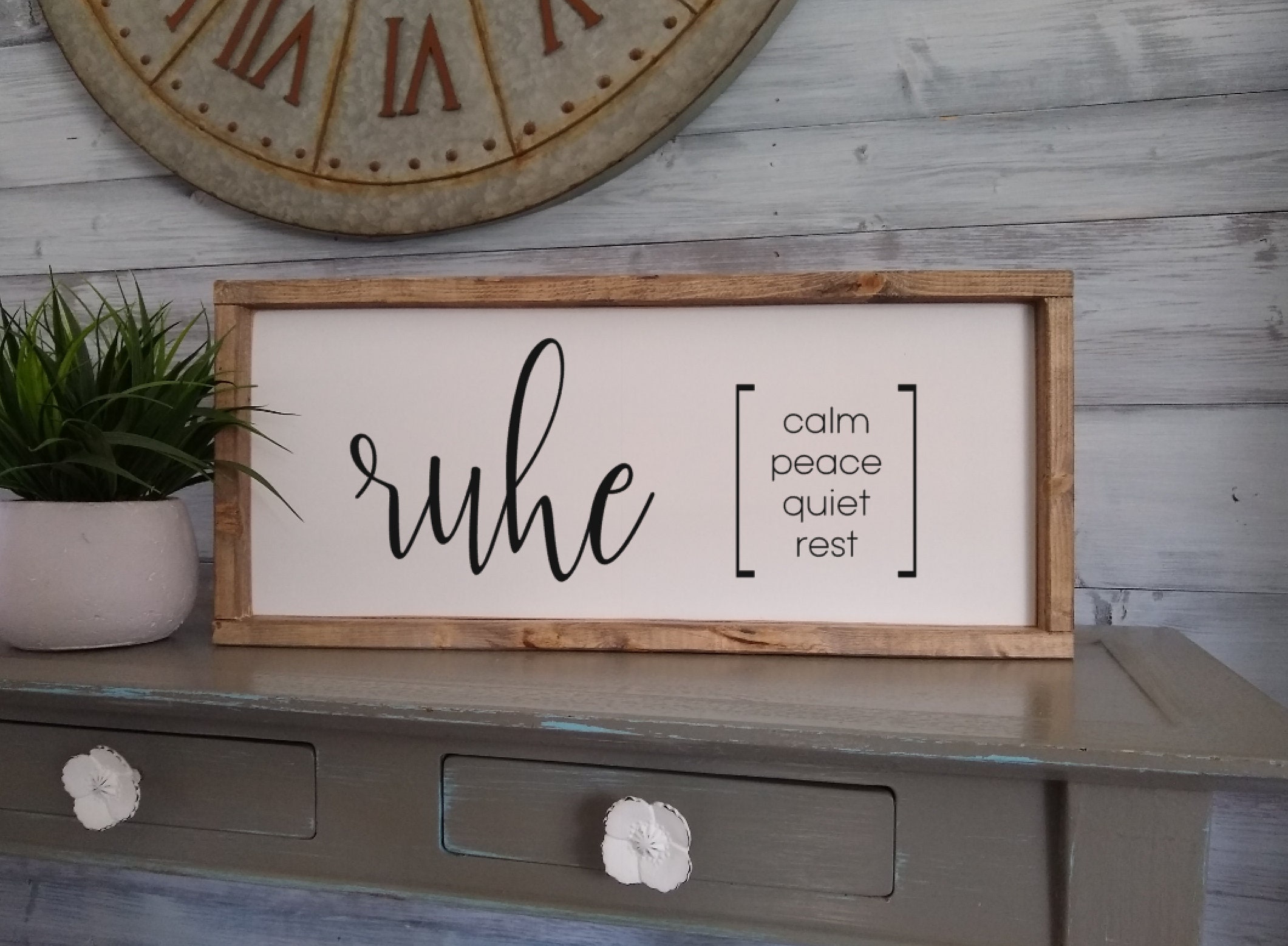 Ruhe Sign German Sign Deutch Home and Living Germany | Etsy