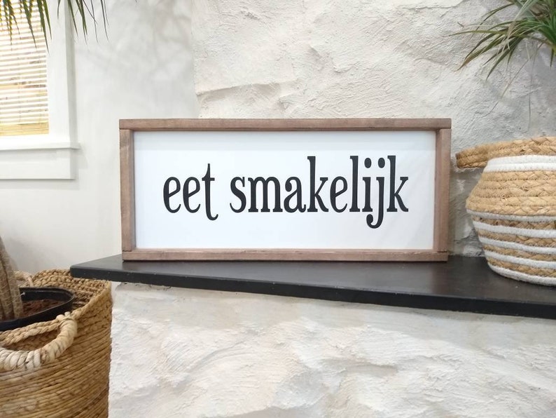 Eet Smakelijk Sign Dutch Gift Dutch Sign Lekker Gezellig - Etsy