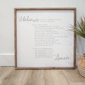Apostles' Creed Sign Bible Verse Sign Church Art Pastor Gift I Believe ...