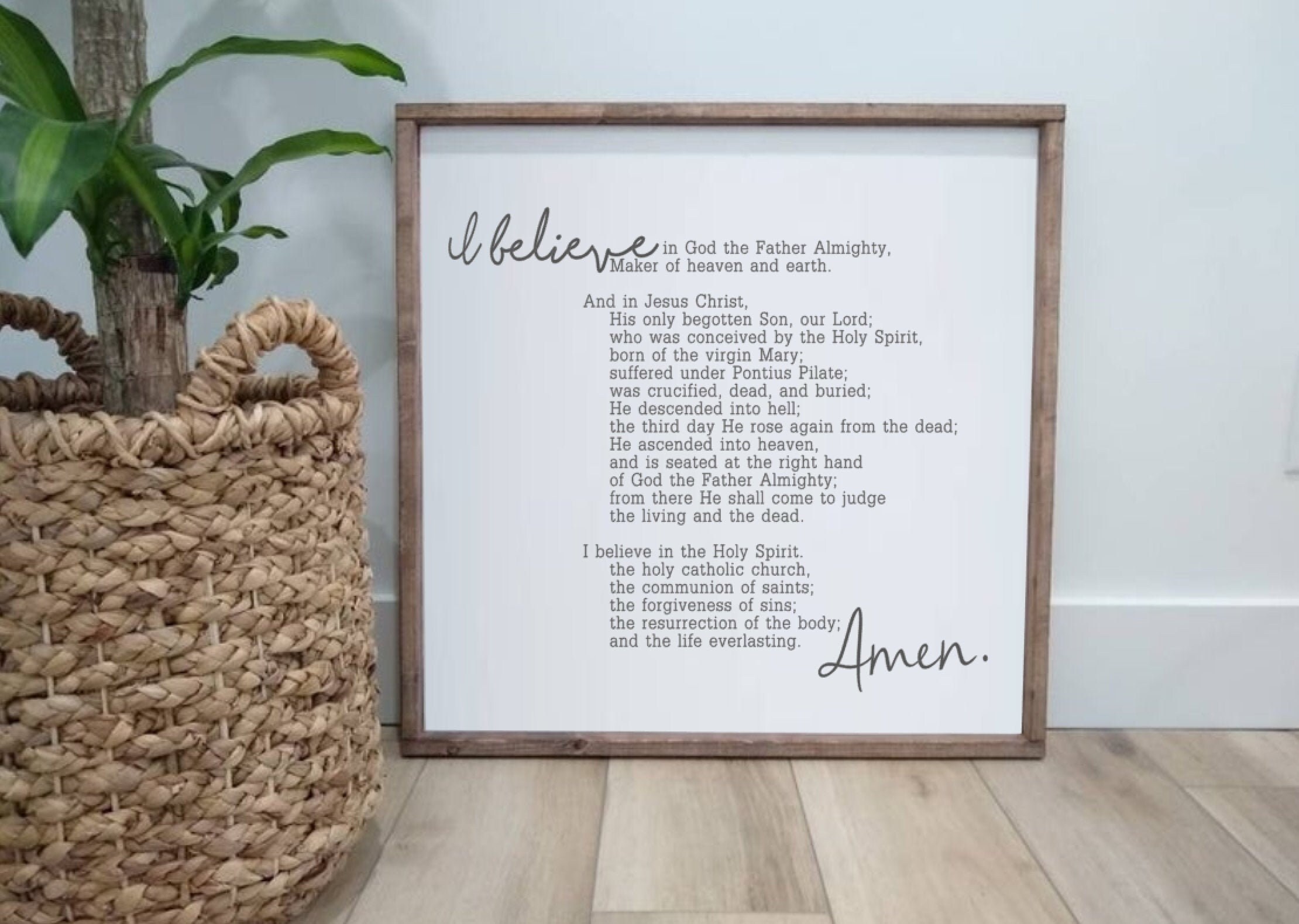 Apostles' Creed Sign Bible Verse sign Church Art Pastor | Etsy