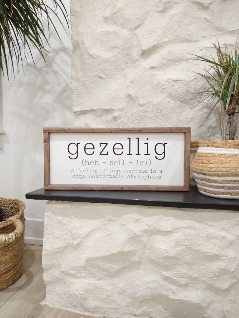 Gezellig Sign Dutch Gift Wooden Sign Gezellig Cultural Wall | Etsy