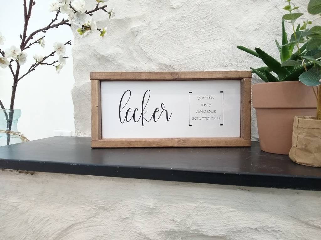 Lecker Sign, German Wooden Sign Germany Gemutlichkeit Sign Oma Opa ...