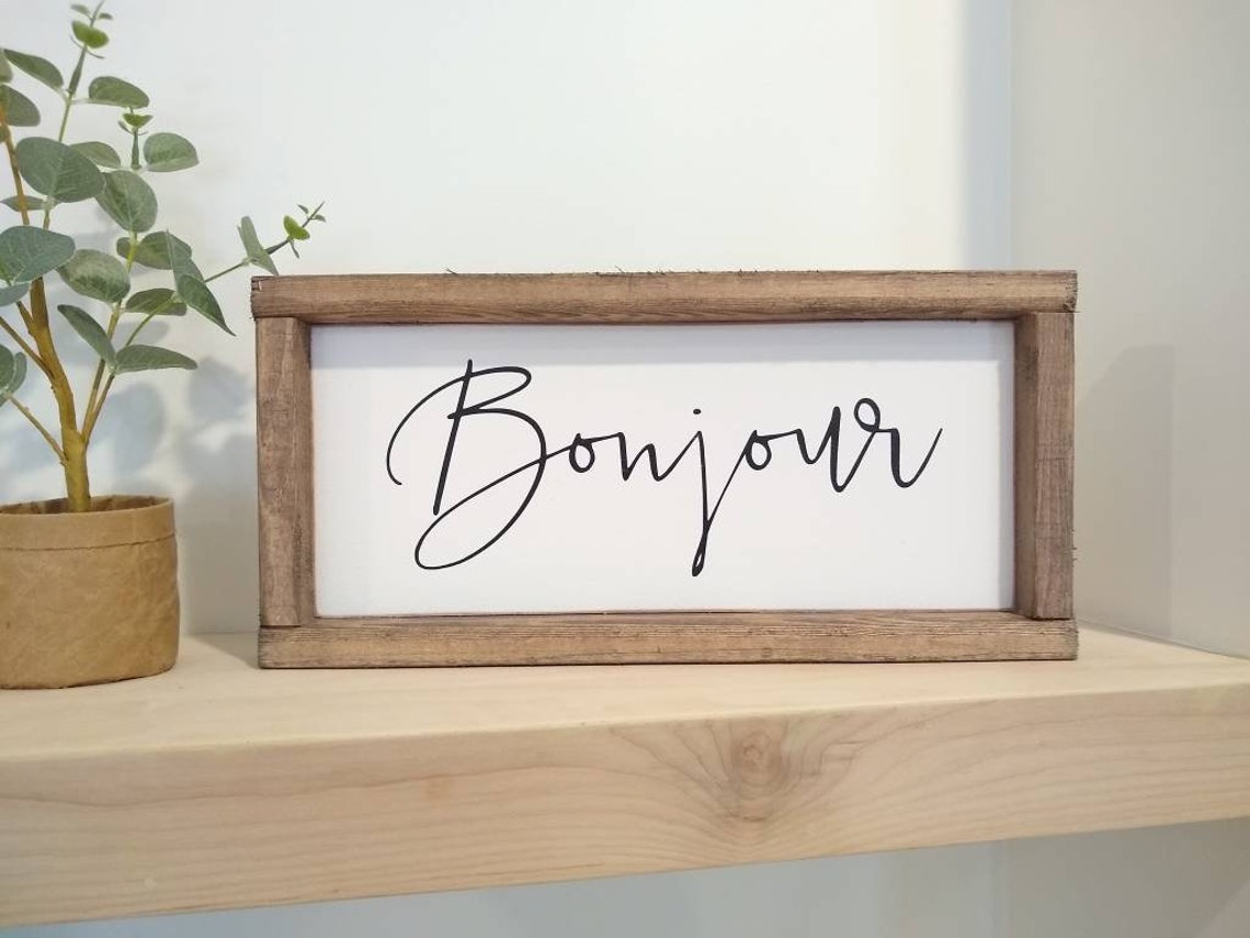 Bonjour Sign French Gift Welcome Frenchie Home Decor France - Etsy