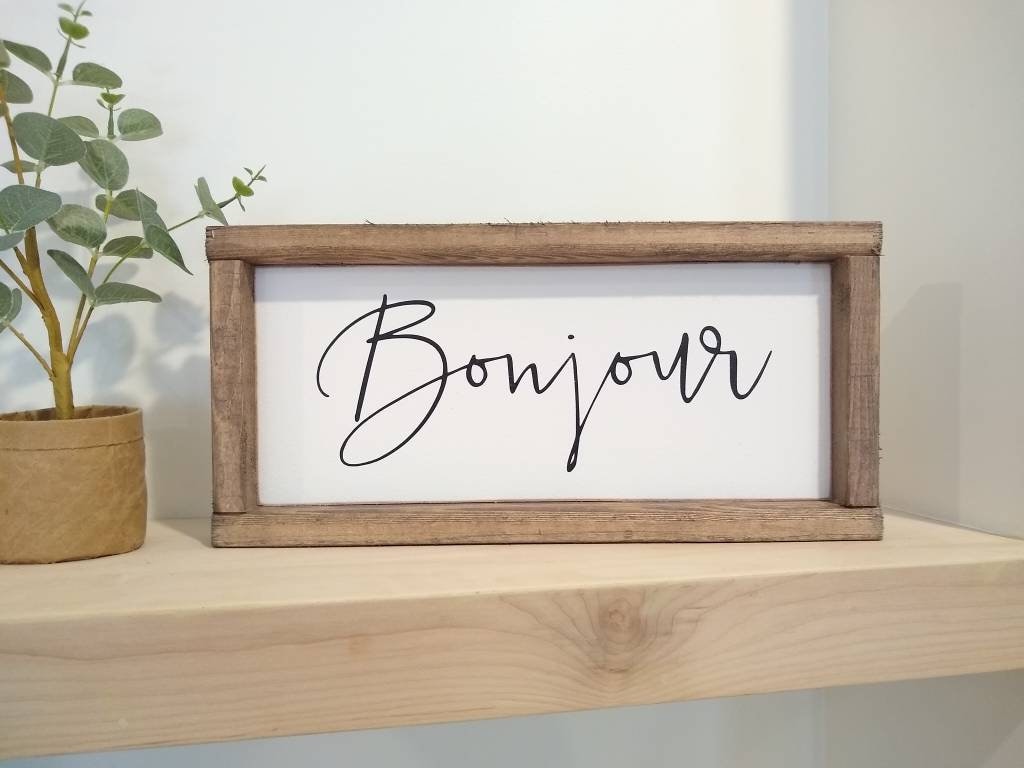 Bonjour Sign French Gift Welcome Frenchie Home Decor France - Etsy