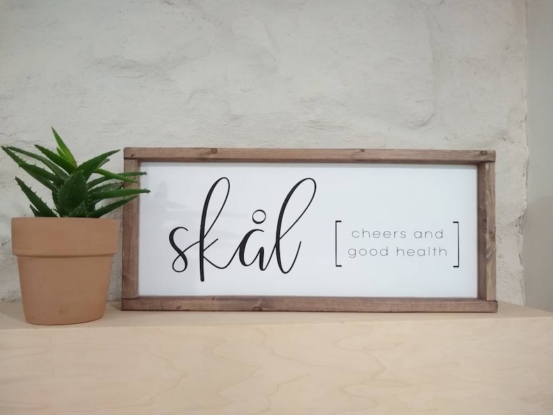 Skål Sign Skal Viking Gift Swedish Danish Decor Norwegian Cheers ...