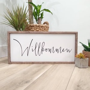 Germany Welcome Sign Willkommen German Gift Home Decor Wooden Sign ...
