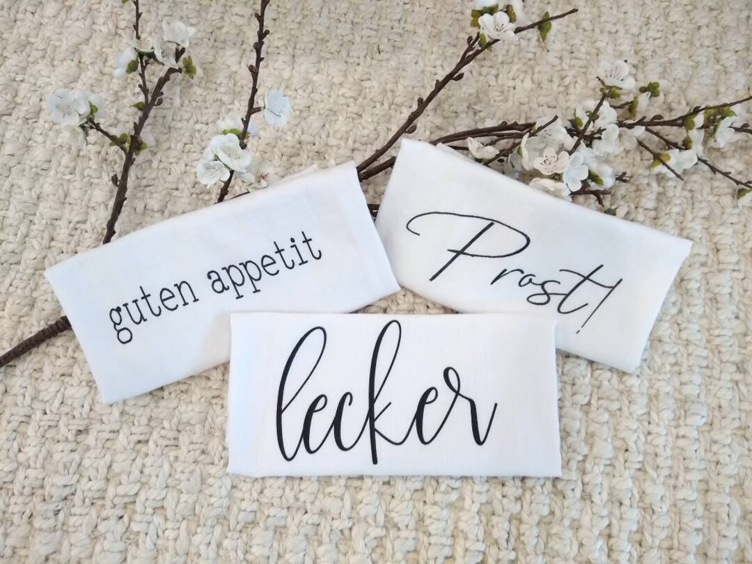 German Gifts Tea Towels Deutsche Christmas Germany Guten Appetit Lecker ...