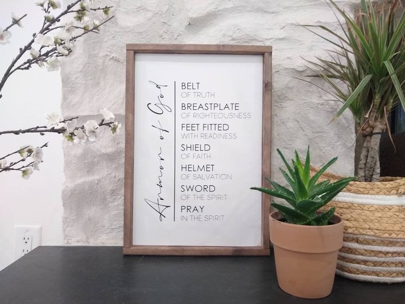 Armor of God Sign Armour of God Verse Bible Scripture Kid | Etsy