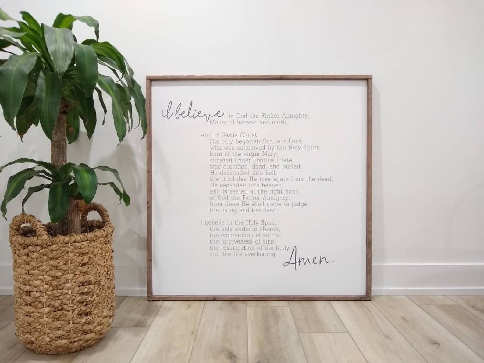 Apostles' Creed Sign Bible Verse Sign Church Art Pastor Gift I Believe ...