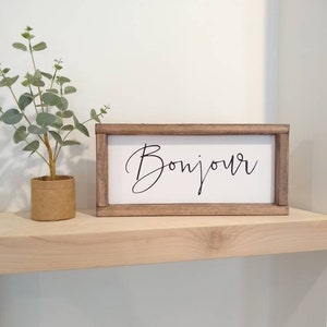 Bonjour Sign French Gift Welcome Frenchie Home Decor France Entry Way ...