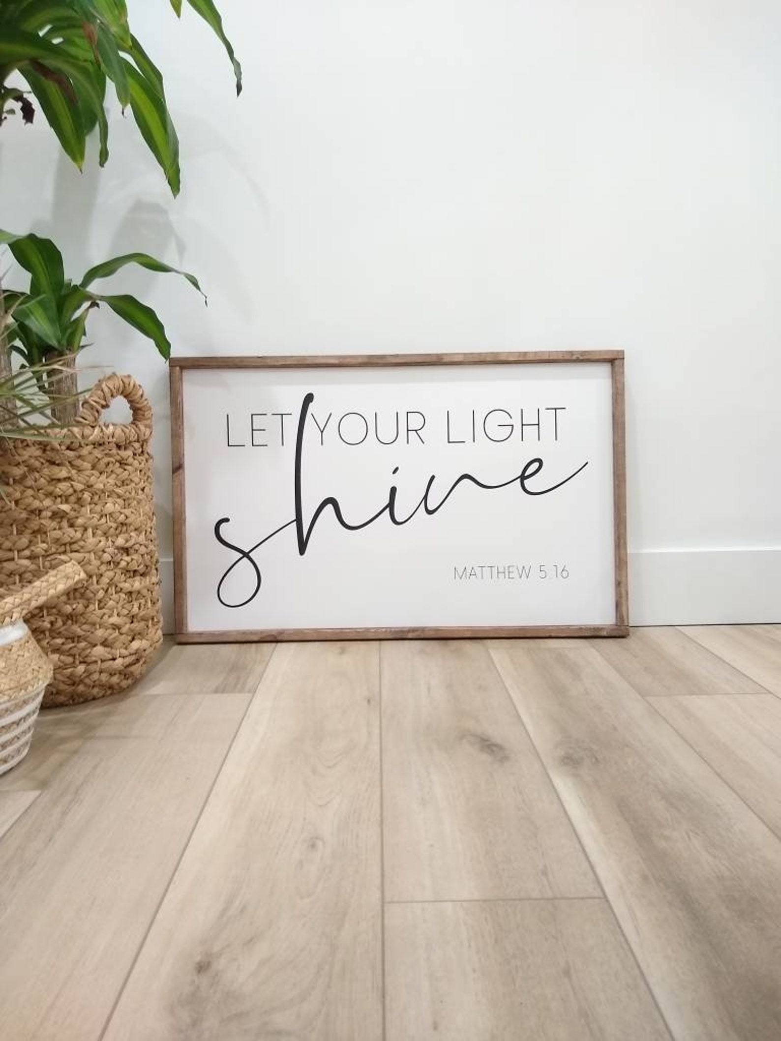 Let your light shine large wood sign home decor wall | Etsy