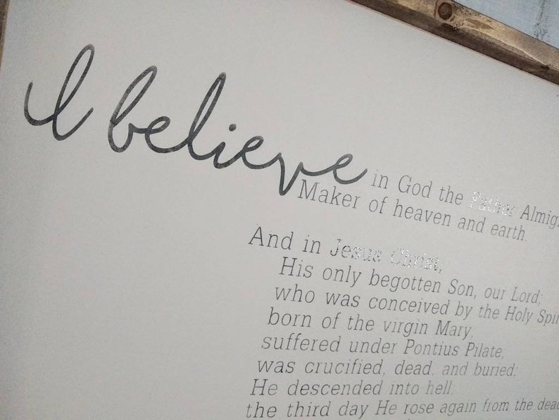 Apostles' Creed Sign Bible Verse sign Church Art Pastor | Etsy