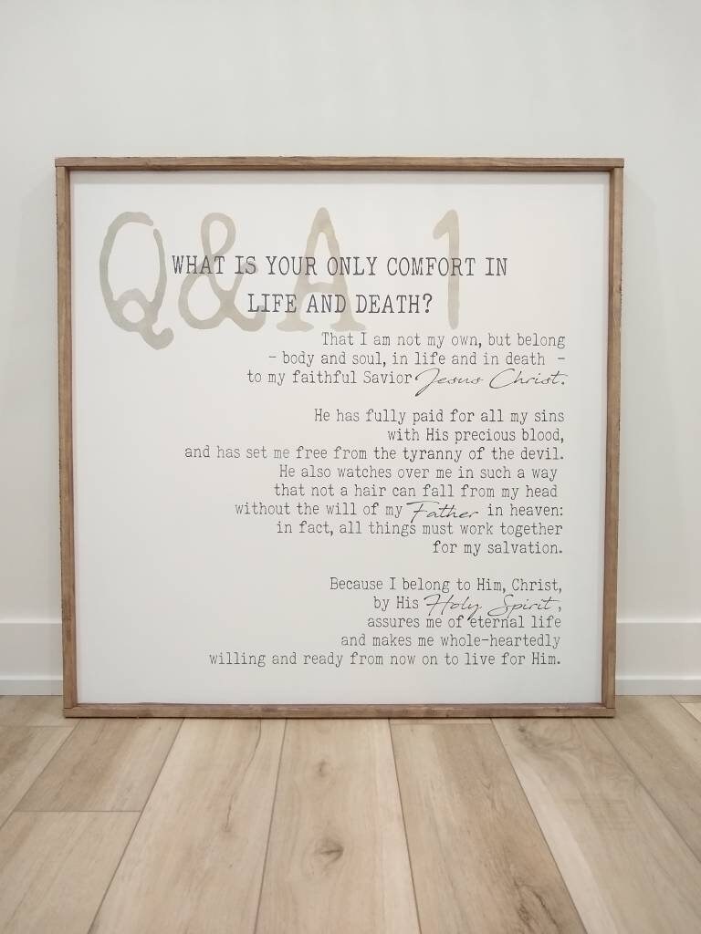 Lord's Day One Sign Heidelberg Catechism Question and - Etsy