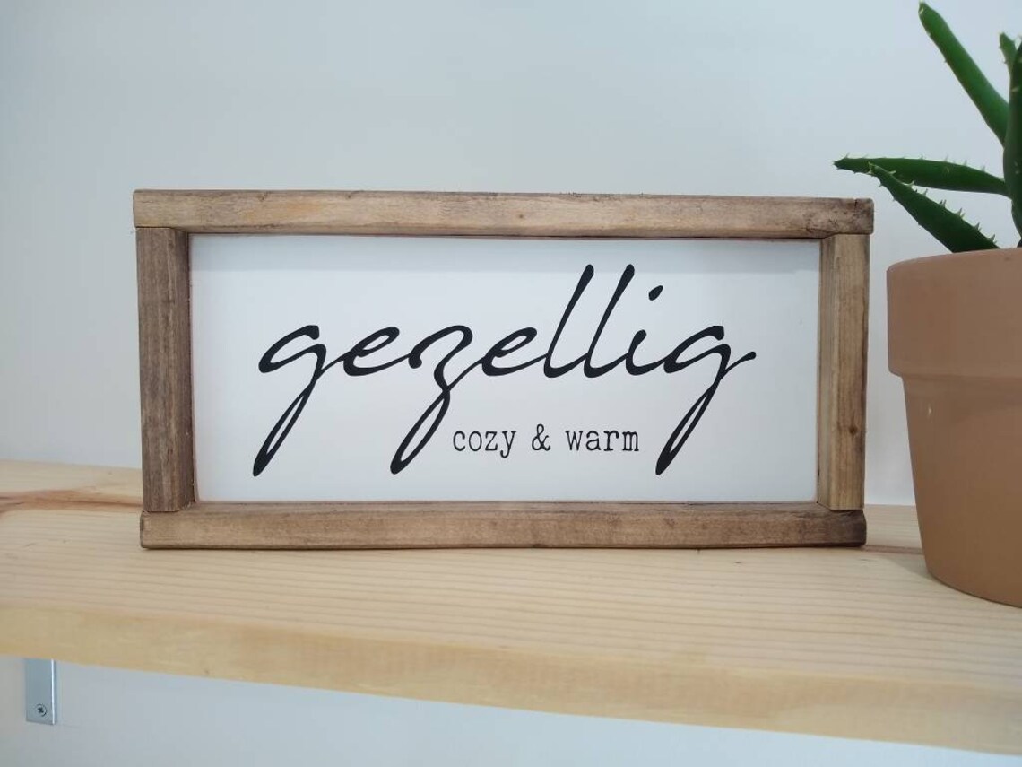 Gezellig Cozy and Warm Dutch Wooden Sign Painted Home and | Etsy
