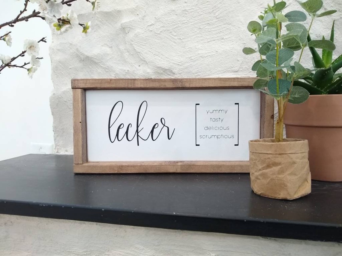 Lecker Sign, German Wooden Sign Germany Gemutlichkeit Sign Oma Opa ...