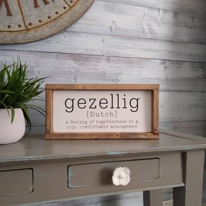 Gezellig Dutch Wooden Sign, Painted, Definition, Framed Wall Decor ...