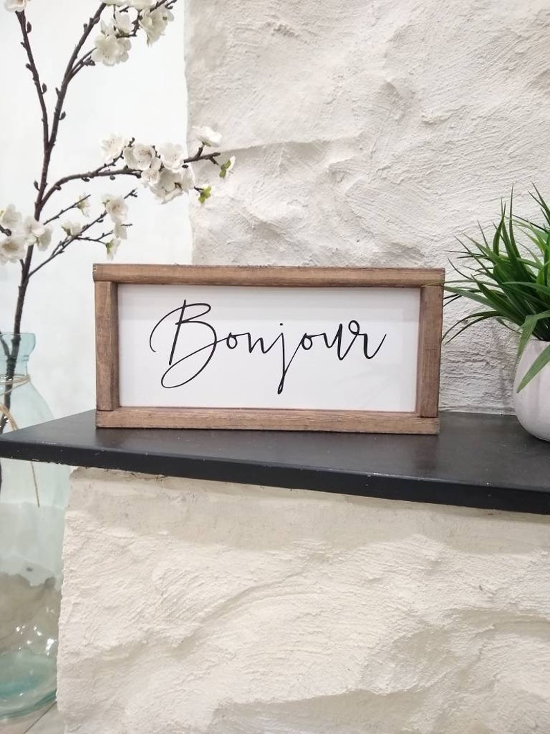 Bonjour Sign French Gift Welcome Frenchie Home Decor France - Etsy