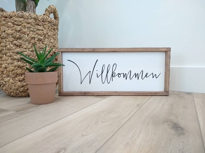 Germany Welcome Sign Willkommen German Gift Home Decor Wooden | Etsy