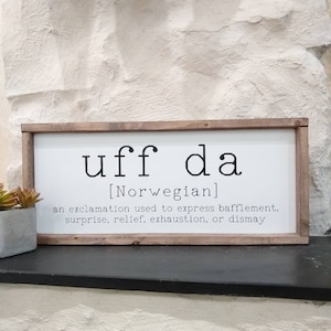 Uff Da Sign Norway Gift Norwegian Sign Scandinavian Home Decor Viking ...