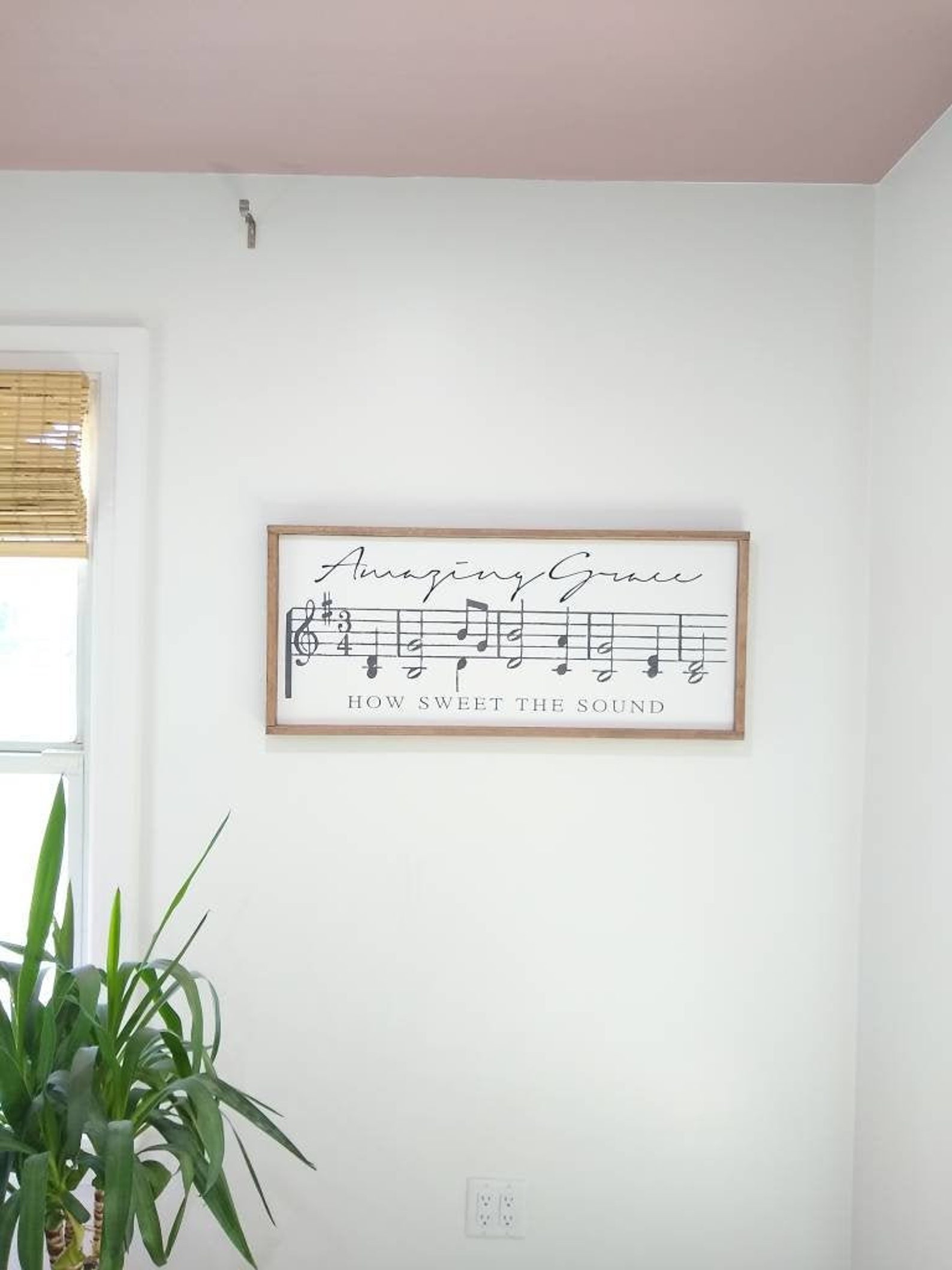 Amazing Grace Sign Wall Decor Wood Music Notes Large Wood | Etsy