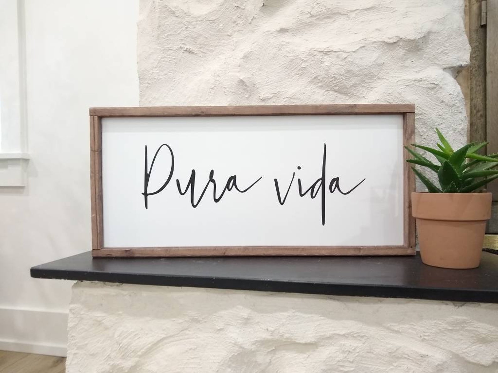 Pura Vida Sign Costa Rican Español Travel Decor Spanish Mexican Spain ...