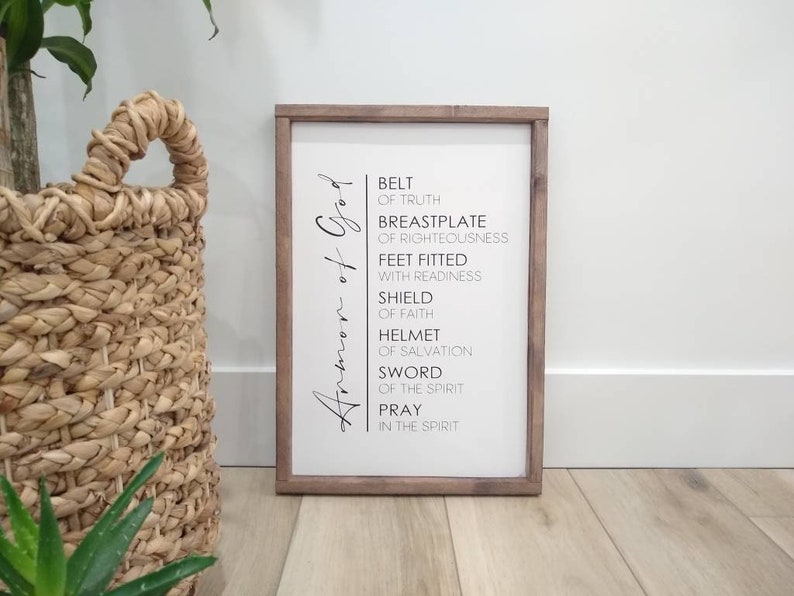 Armor of God Sign Armour of God Verse Bible Scripture Kid | Etsy