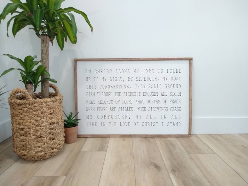 In Christ Alone Verse Large Wood Sign Painted Scripture, Vintage ...