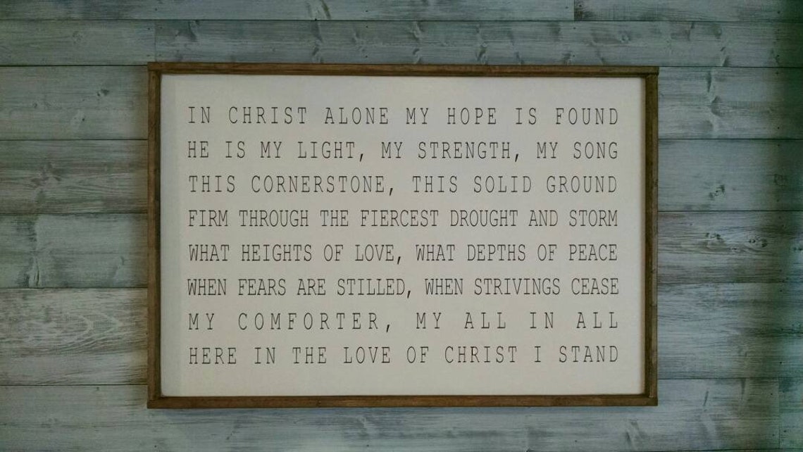 In Christ Alone Verse Large Wood Sign Painted Scripture, Vintage ...